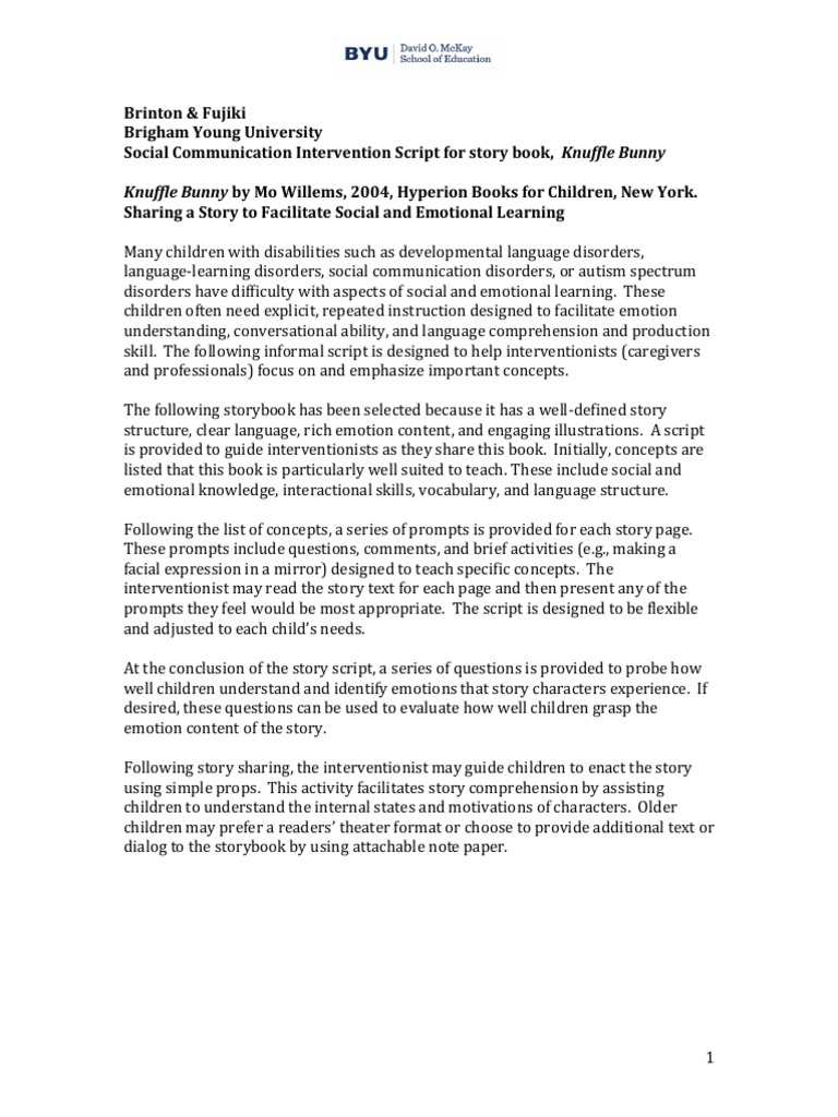 Knuffle Bunny | PDF | Reading Comprehension | Cognition