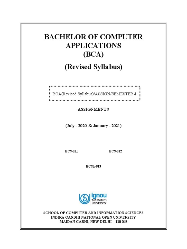 BCA Semester-I Assignment Guidelines | PDF | Computer Network | Local ...