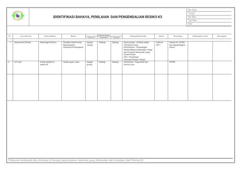 Form Manajemen Risiko | PDF