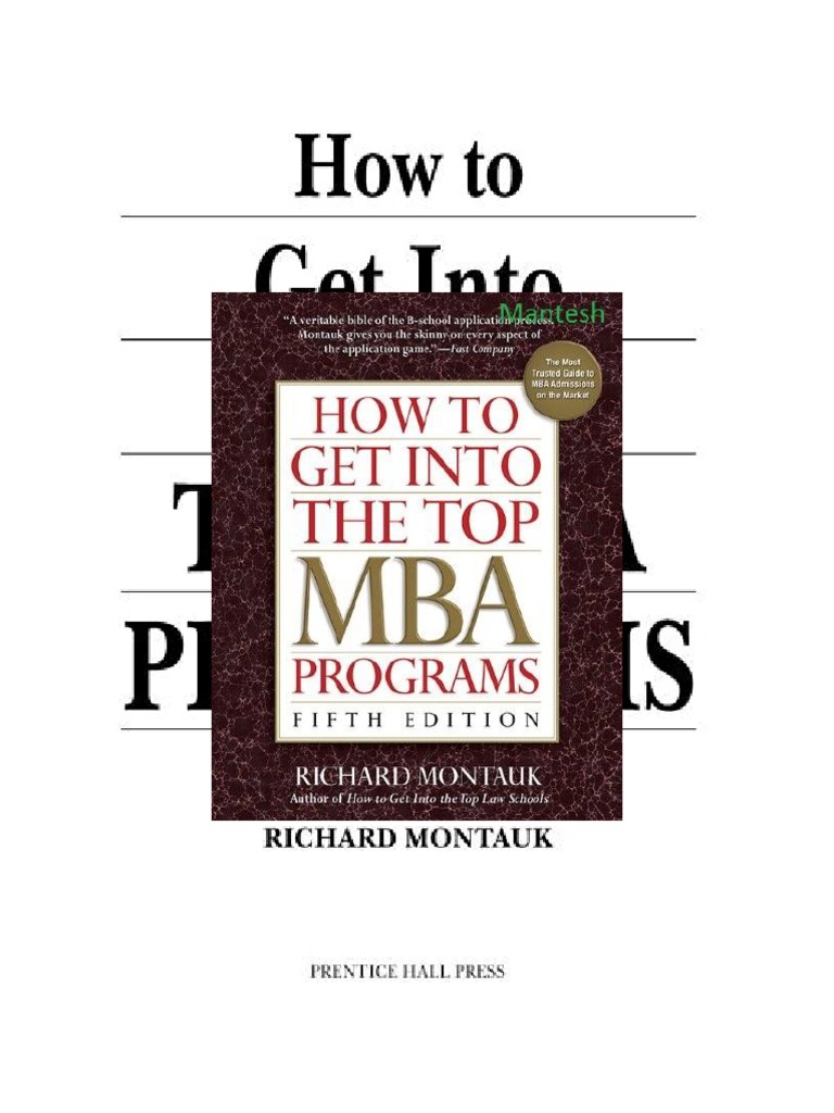 How To Get Into The Top Mba Programs | PDF | Master Of Business ...