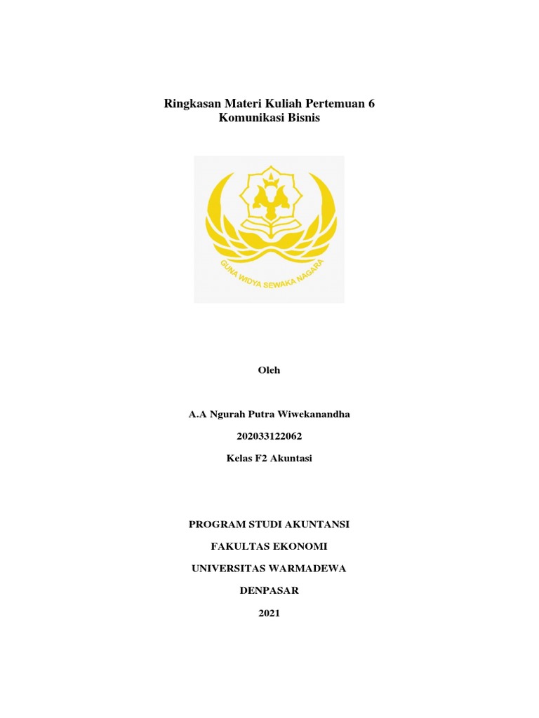 Ringkasan Materi Kuliah Pertemuan 6 | PDF