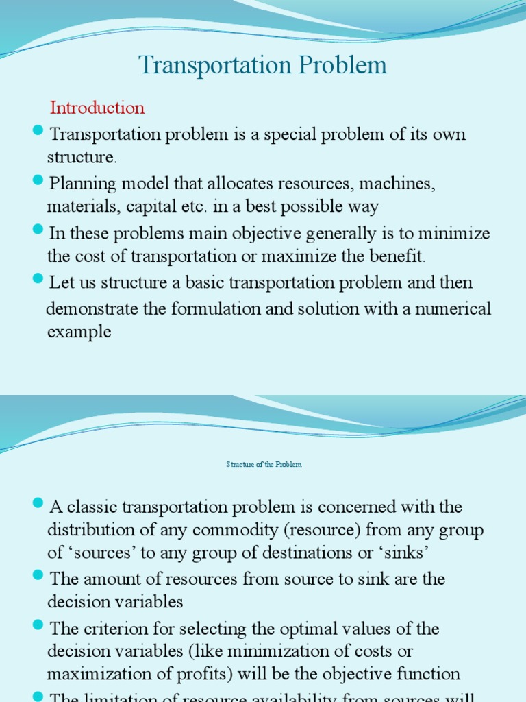 Transportation Problem | PDF | Mathematical Optimization | Loss Function Transportation Problem | PDF | Mathematical Optimization | Loss Function