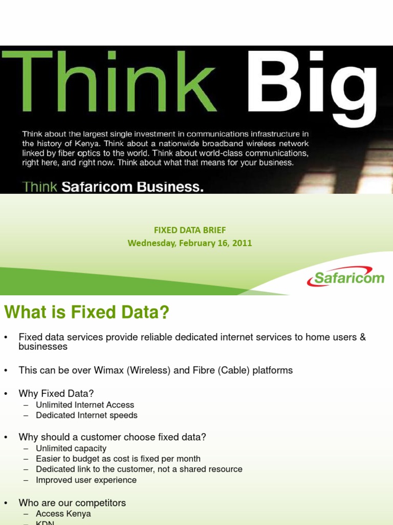 Safaricom Fixed Data Service | PDF | Cheque | Information And ...