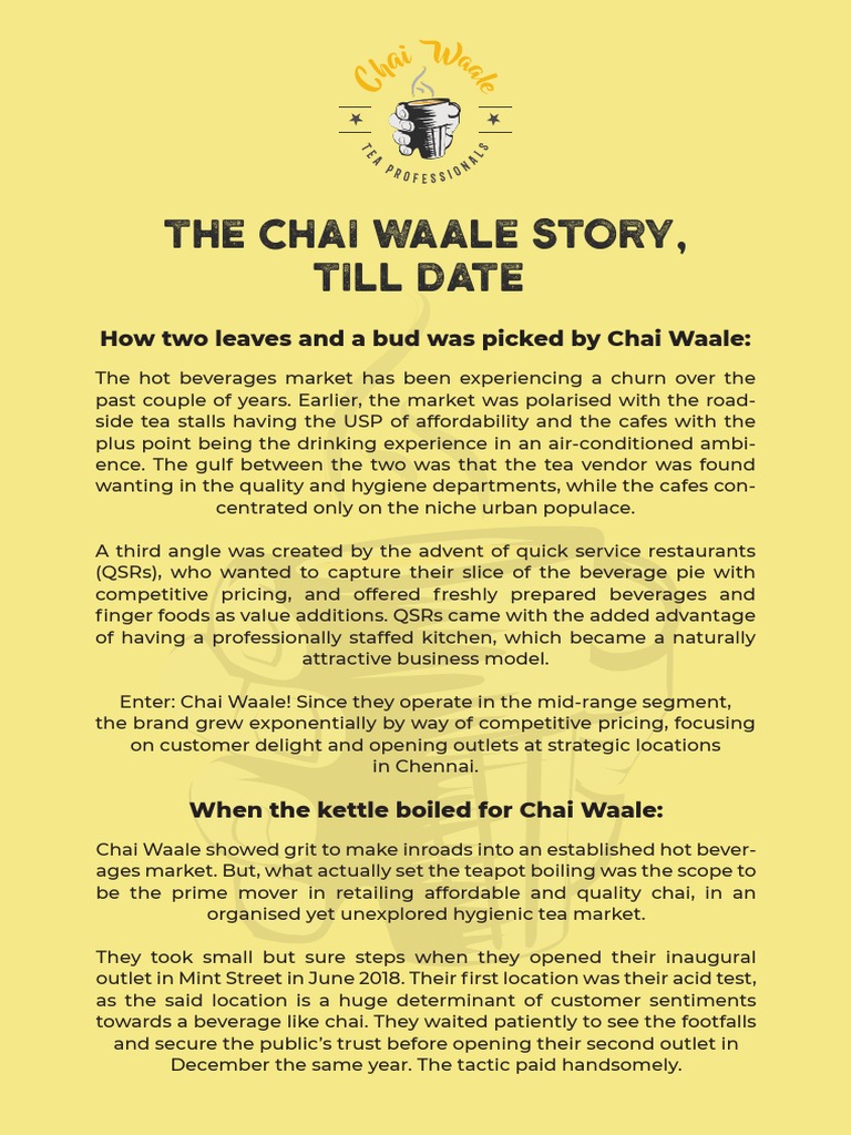 The Chai Waale Story | PDF | Tea | Brand