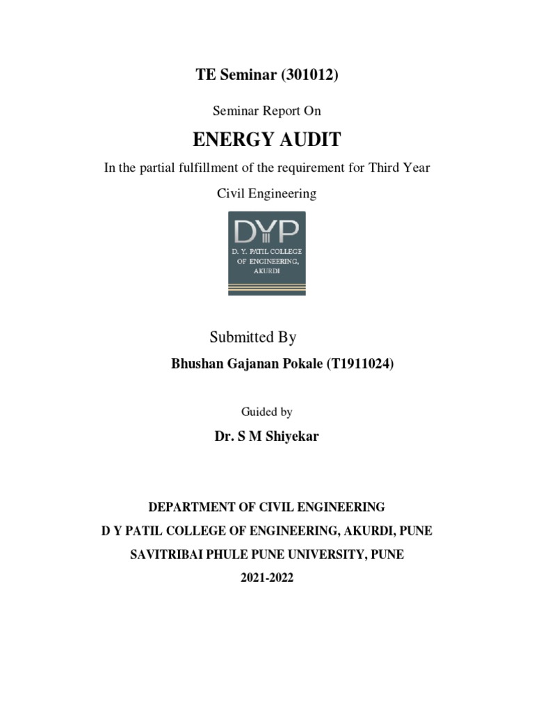 Energy Audit Report | PDF | Efficient Energy Use | Energy Conservation