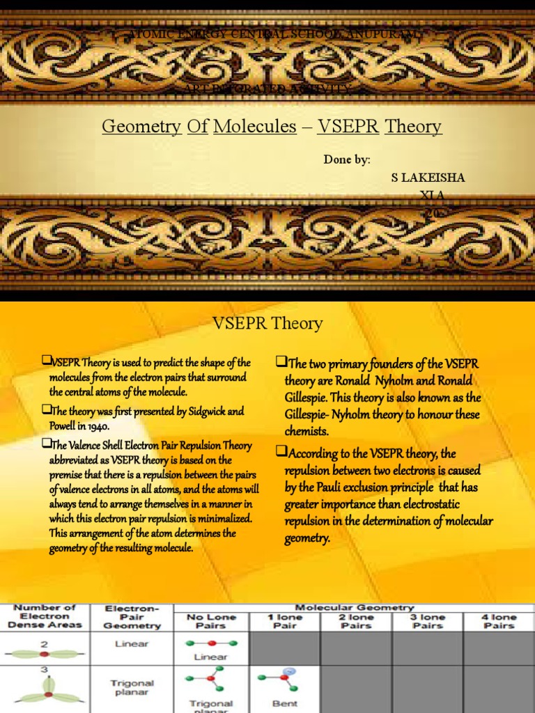 Geometry of Molecules - VSEPR Theory | PDF | Materials Science ...