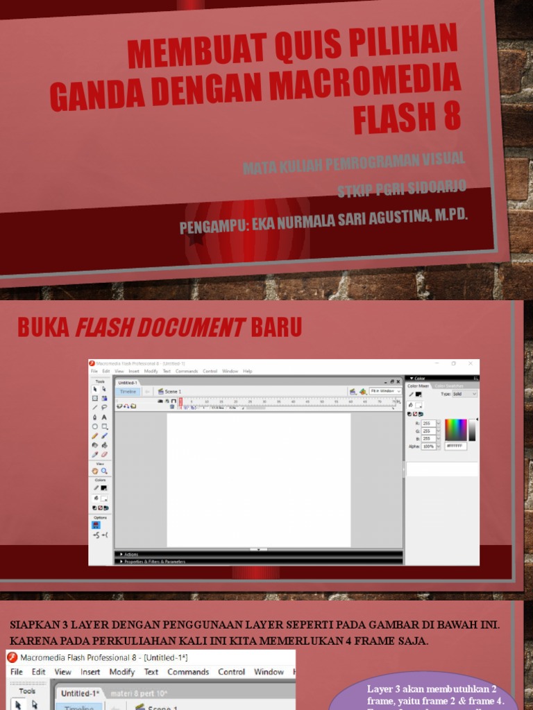 Membuat Quis Pilihan Ganda Dengan Macromedia Flash 8 | PDF