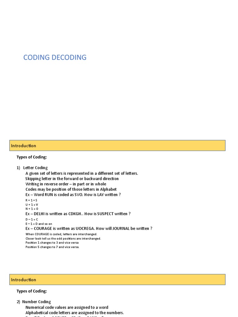 Coding Decoding | PDF