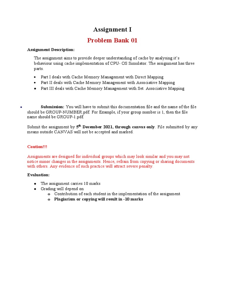 Problem Bank 01 | PDF | Cache (Computing) | Software Development