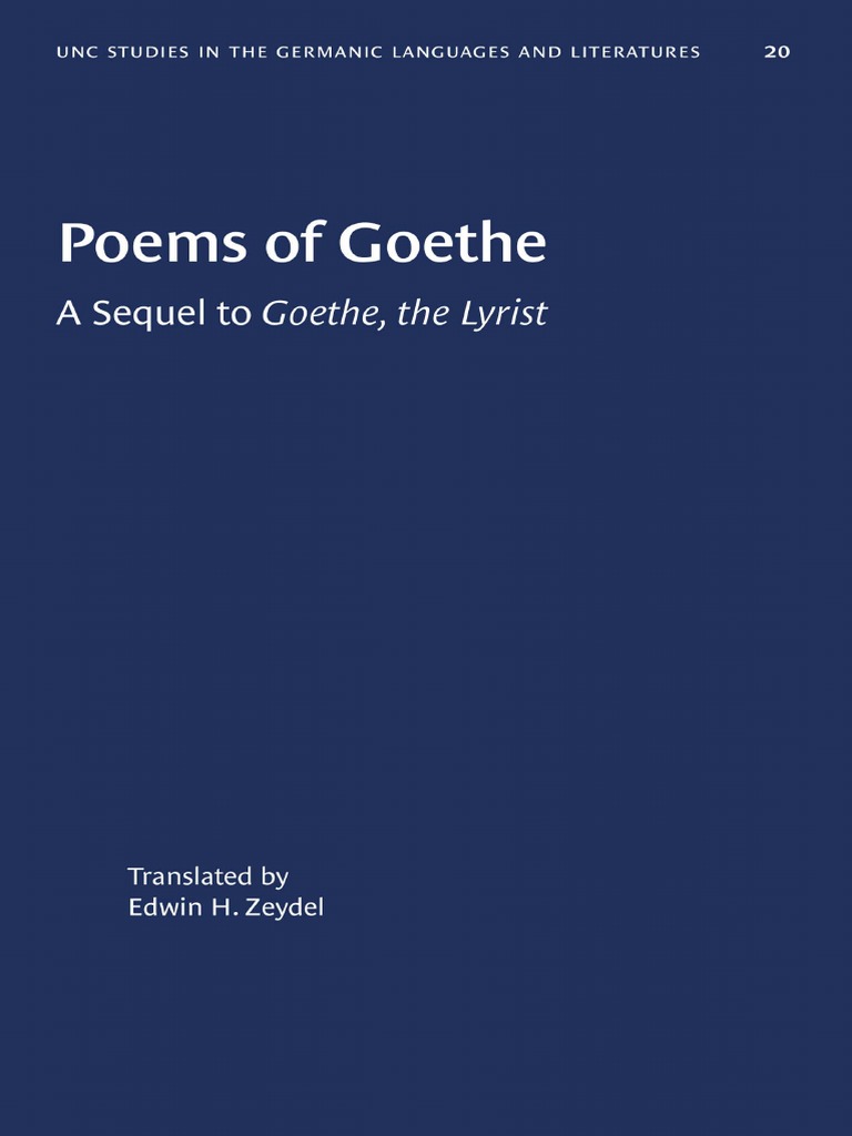 Poems Goethe | PDF | Johann Wolfgang Von Goethe