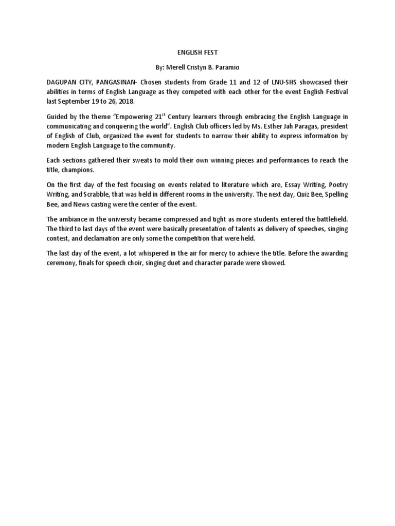 English Fest | PDF
