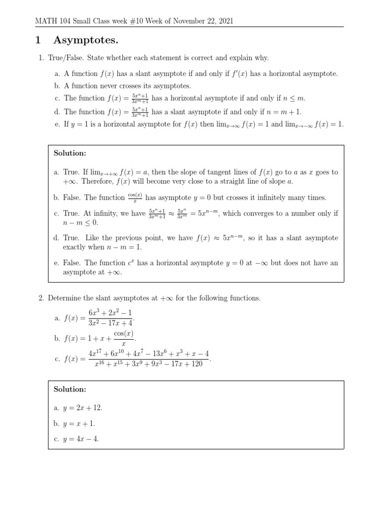 Asymptotes and Taylor Polynomials in Calculus | PDF | Asymptote ...