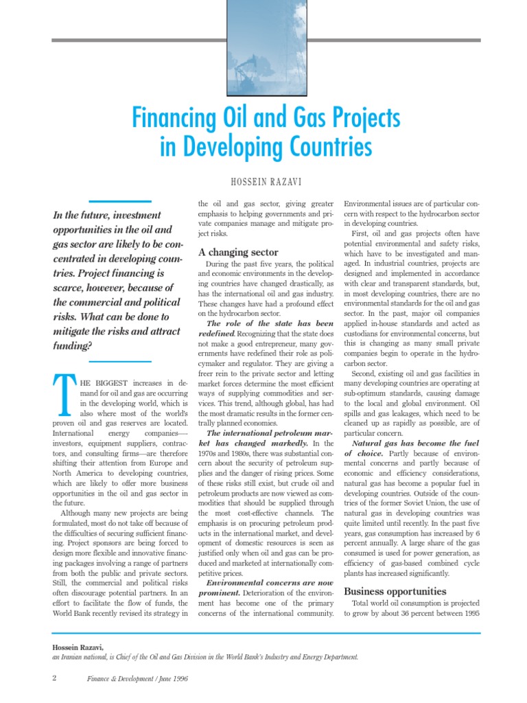 Financing Oil and Gas Projects in Developing Countries: Hossein Razavi ...