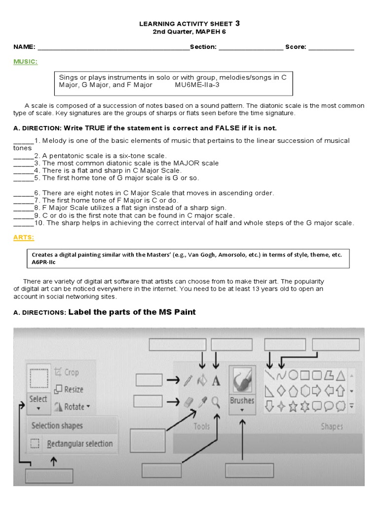 Mapeh 6 Quarter 2 Las 3 | Download Free PDF | Scale (Music) | Musical ...