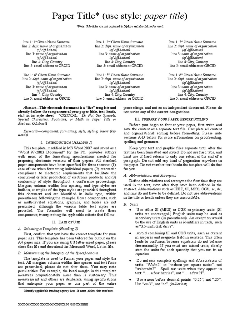 Paper Title (Use Style: Paper Title) | PDF | Bracket | Quotation Mark