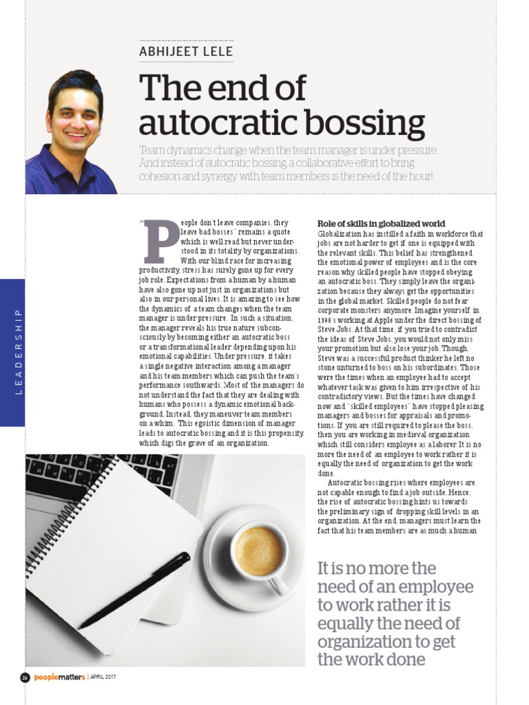 End Autocratic Bossing for Team Success | PDF | Alphabet Inc. | Millennials