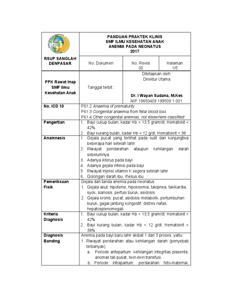 5 PPK ANEMIA PADA NEONATUS Edit 241017 | PDF | Sains & Matematika