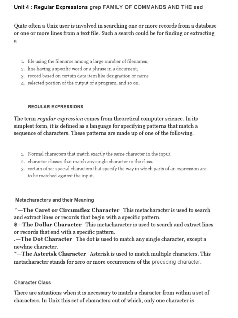 Understanding Regular Expressions in sed | PDF | Regular Expression | Computing