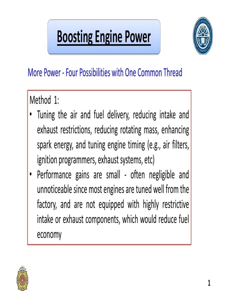 Boosting Engine Power: More Power - Four Possibilities With One Common ...