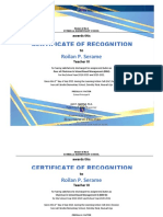 CERTIFICATES of Recognition - Early Birds | PDF