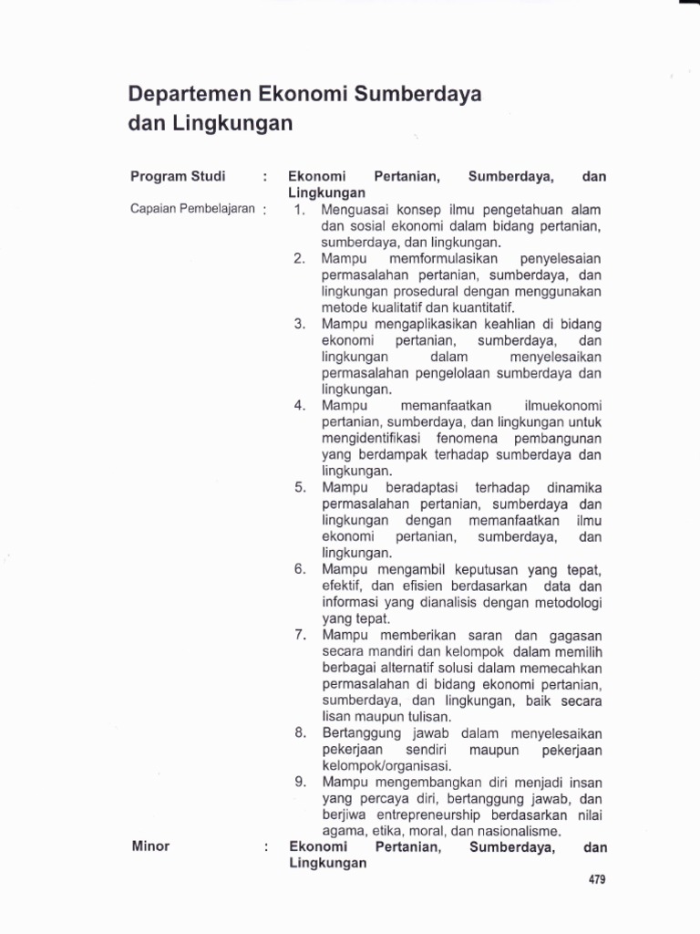 Dan Lingkungan Departemen Esl Fem Ipb | PDF
