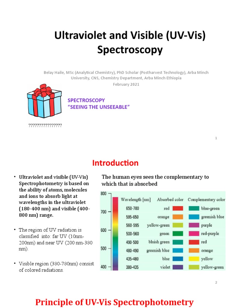 UV-Visible Spectroscopy Overview | PDF | Ultraviolet–Visible ...