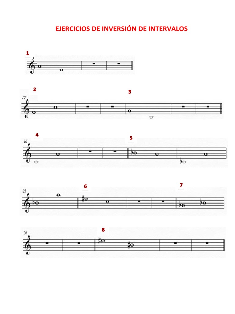 Ejercicios de Inversión de Intervalos | PDF