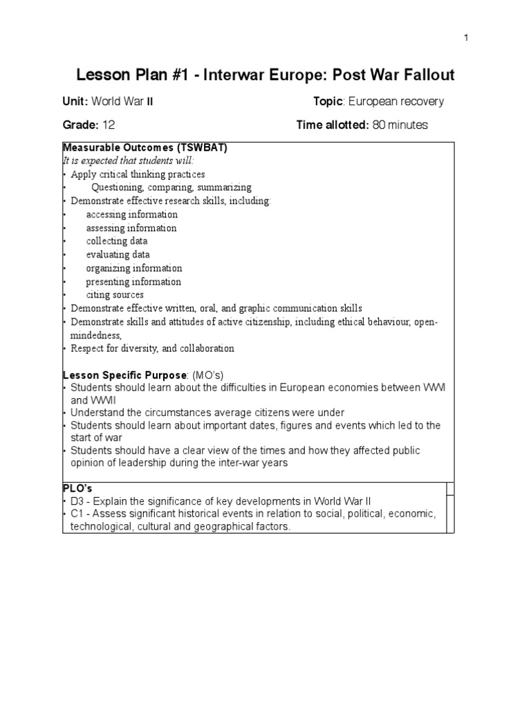 Rise of Totalitarianism in WWII | PDF | Lesson Plan | Critical Thinking