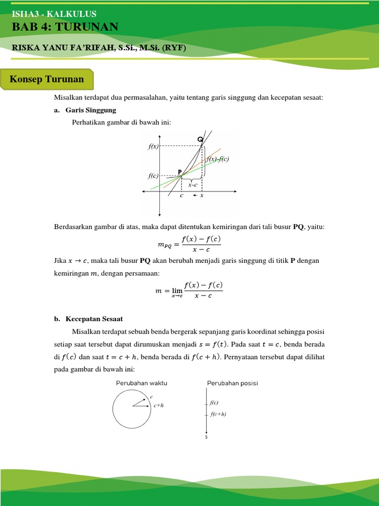 BAB 4 Turunan | PDF