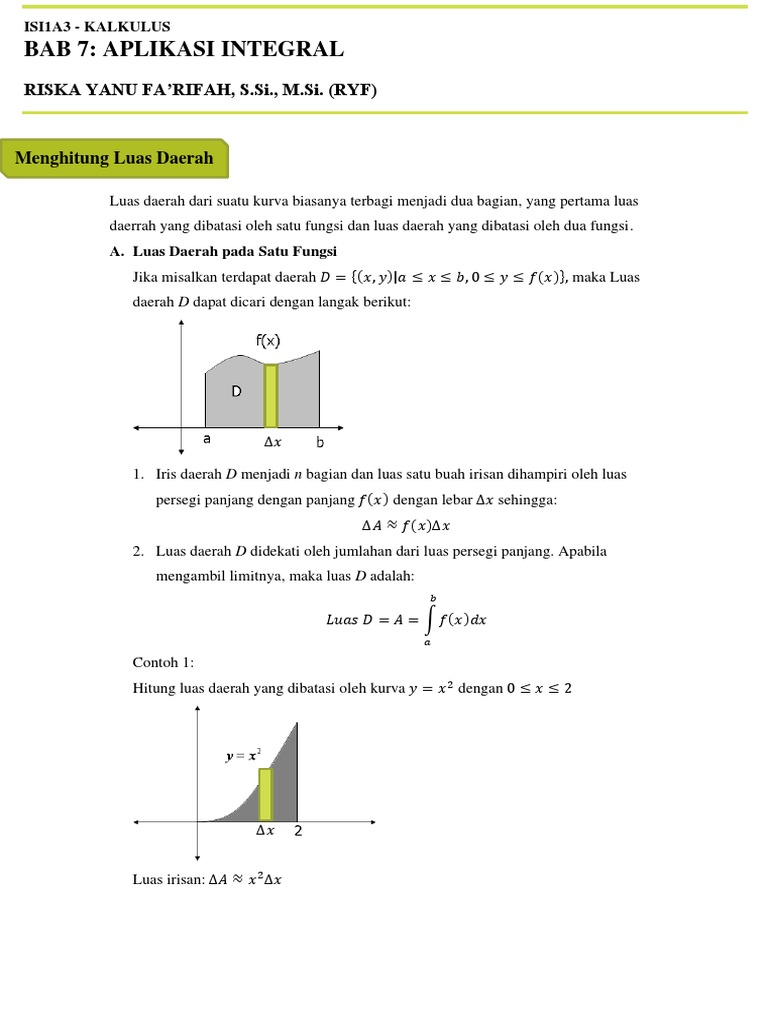 BAB 7 Aplikasi Integral | PDF