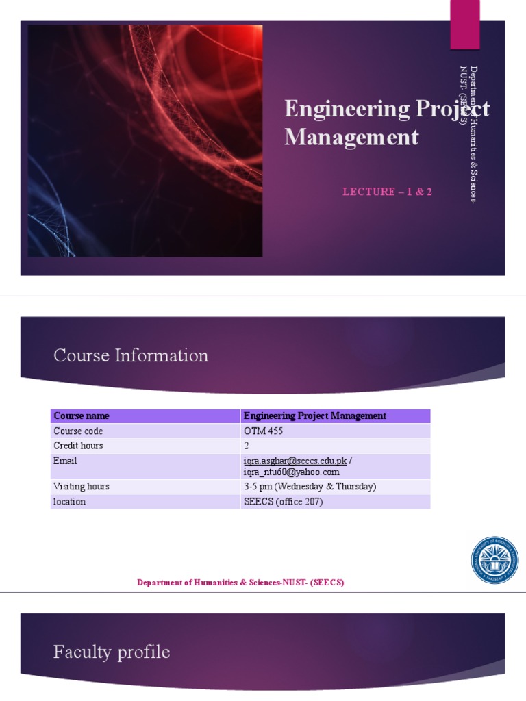 Engineering Project Management Lecture 1 And 2 Pdf Project Management Engineering