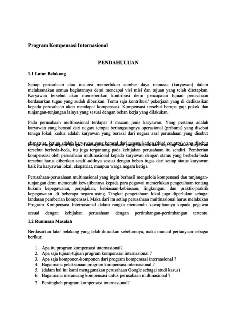 PDF Program Kompensasi Internasional - Compress | PDF