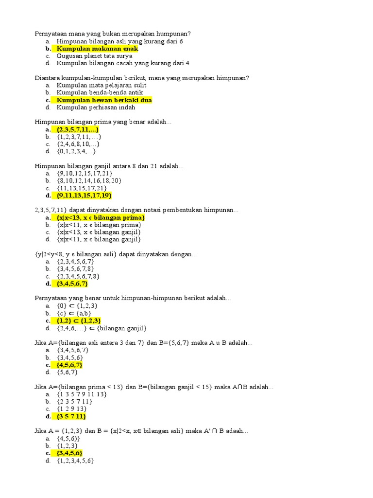 Soal PTS Matematika Kelas 7 | PDF
