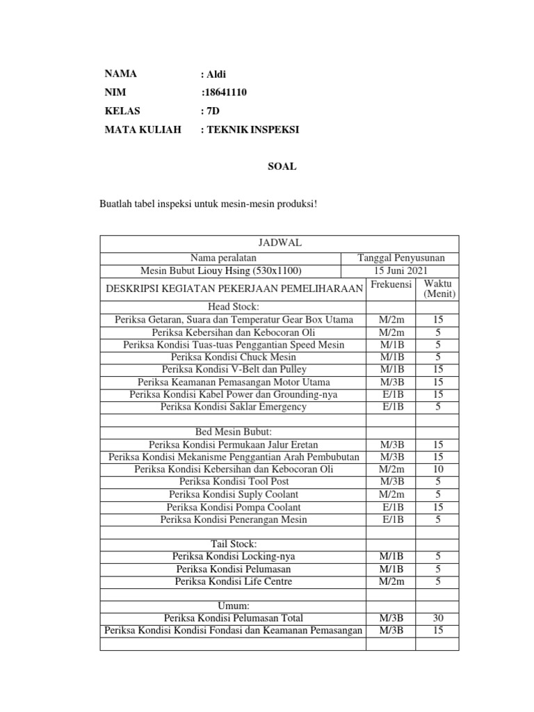 Aldi Tugas INSPEKSI | PDF