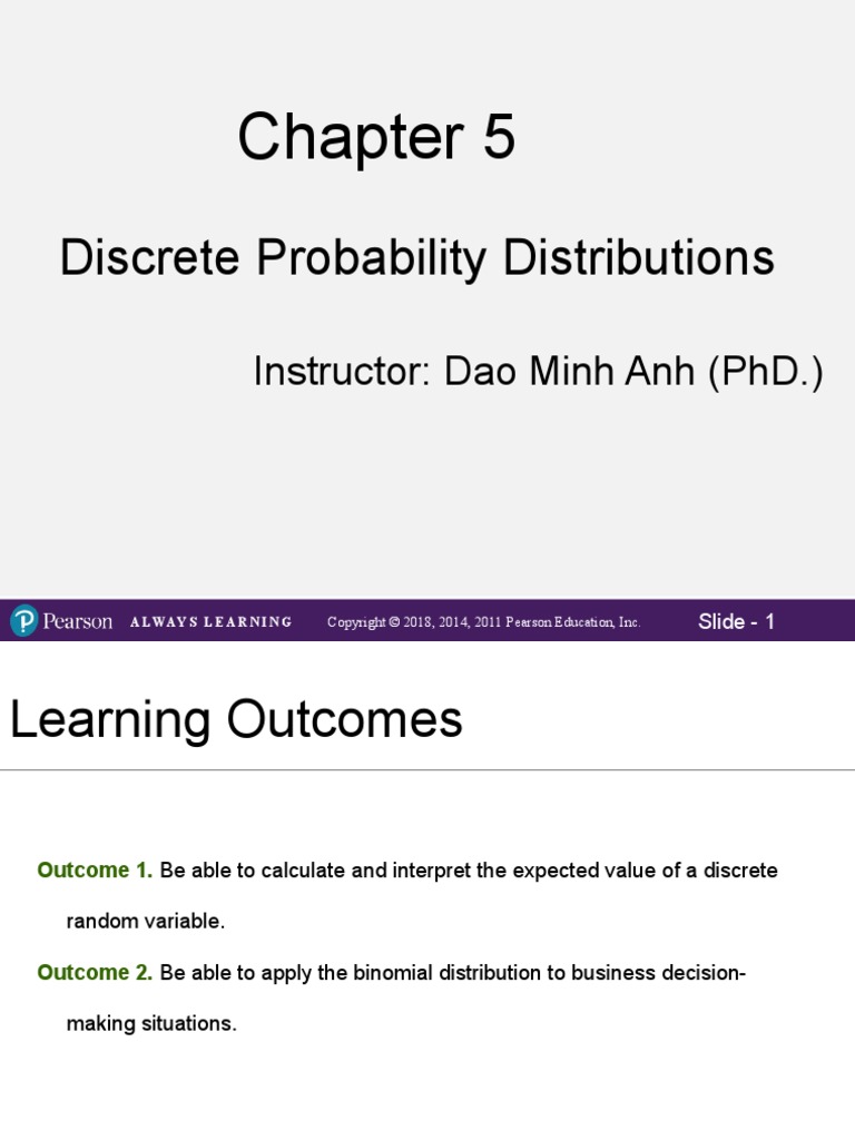 Chap 5 Discrete Probability - Students | PDF | Probability Distribution ...