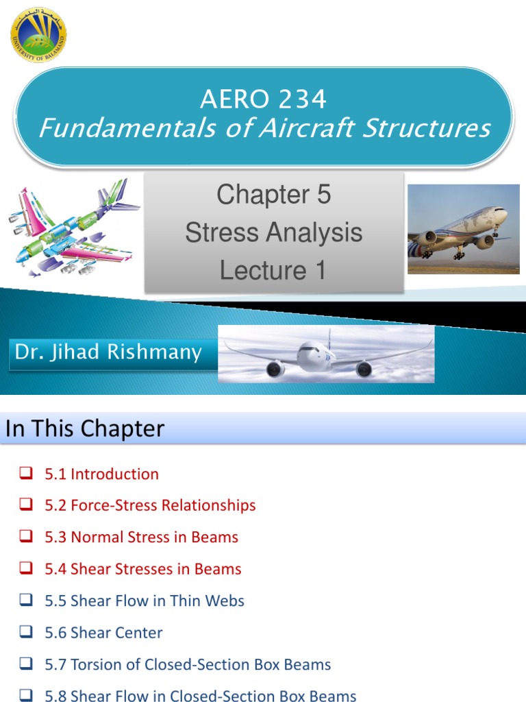 Aircraft Shear and Bending Stresses | PDF | Bending | Beam (Structure)