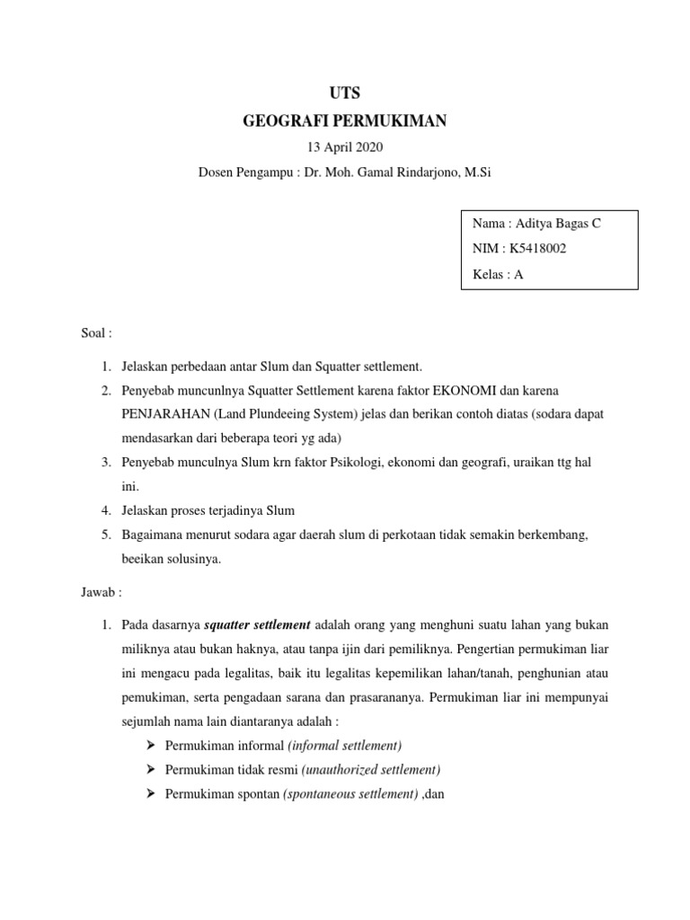 Aditya Bagas C - K5418002 - A - UTS | PDF