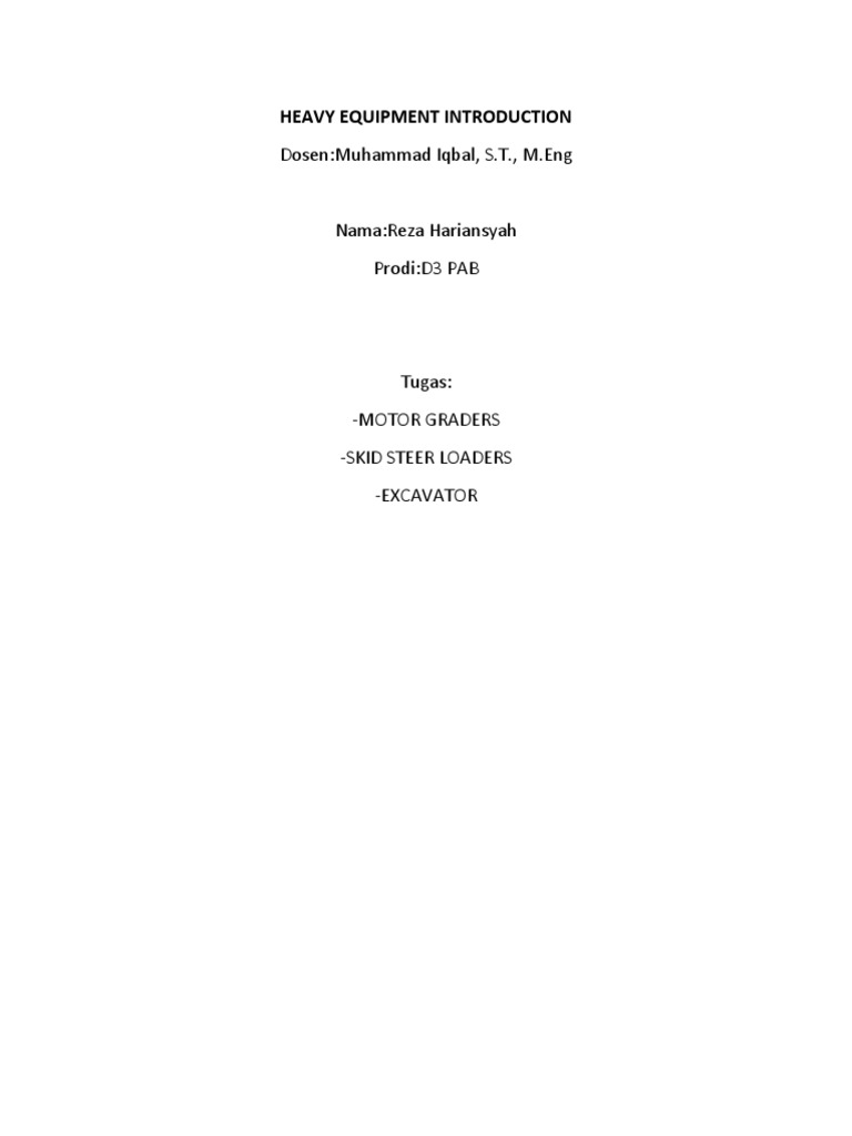 Heavy Equipment Introduction | PDF | Vehicles | Machines