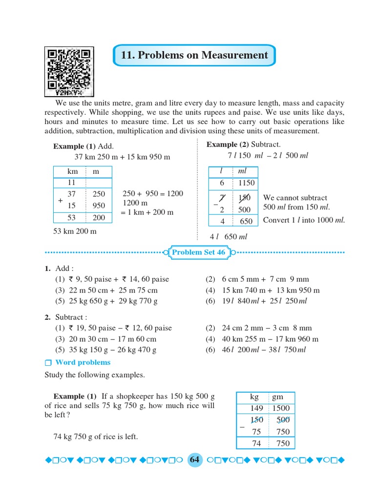 11 Problems On Measurement | Download Free PDF | Litre | Kilogram