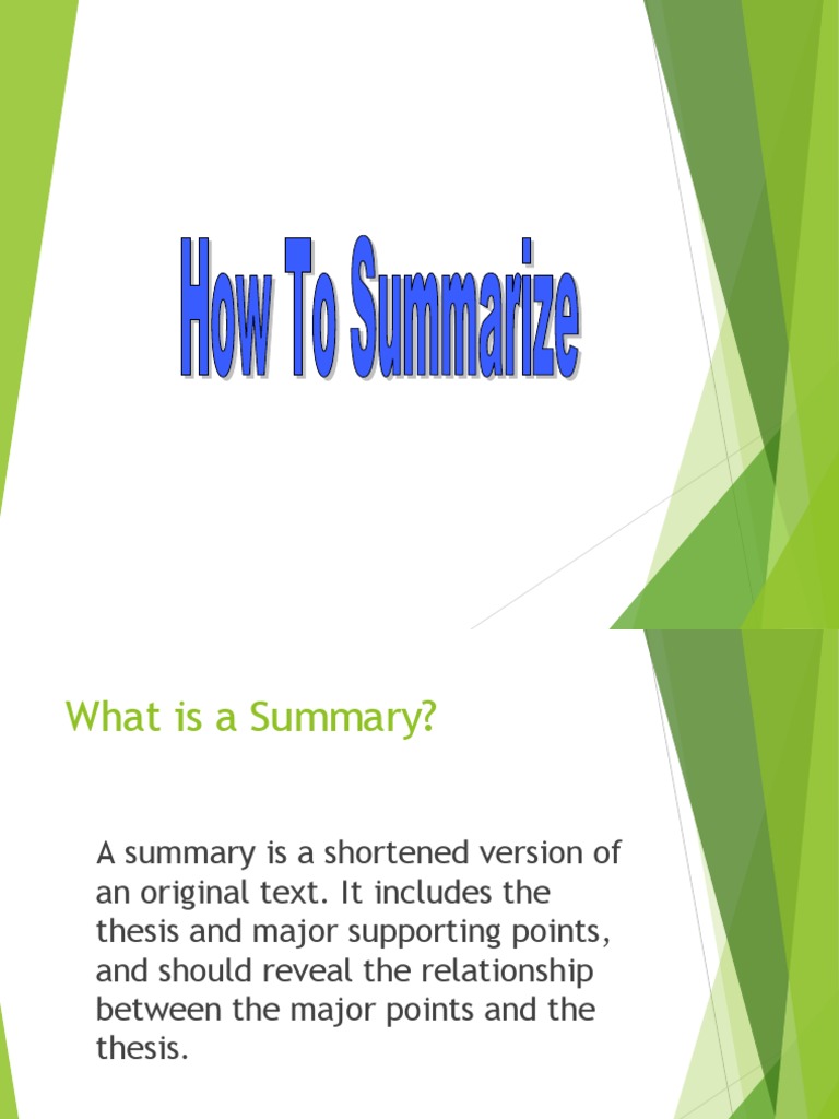 How to Write an Effective Summary | PDF