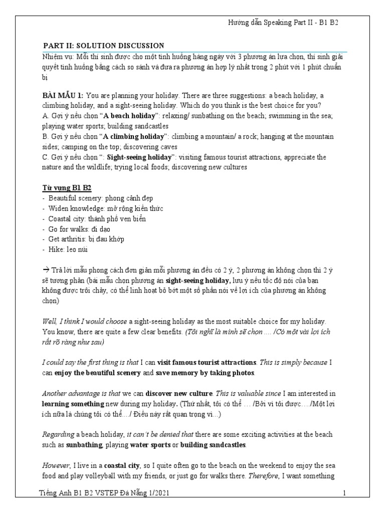 Part 2 Speaking 2021 | PDF
