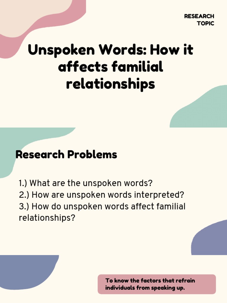 Unspoken Words and Family Dynamics | PDF | Self-Improvement