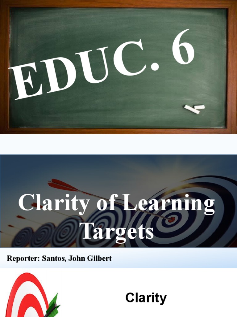 Clarity of Learning Targets | PDF | Educational Assessment | Learning