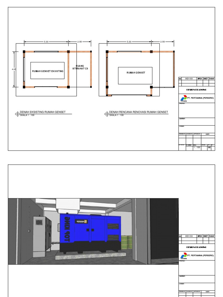 Denah Renovasi Rumah Genset | PDF | Natural Gas | Biodiesel