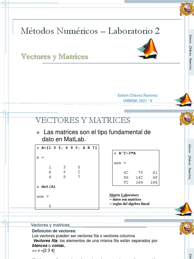 Matlab - Métodos Numéricos 1.2 | PDF | Matriz (Matemáticas) | Determinante