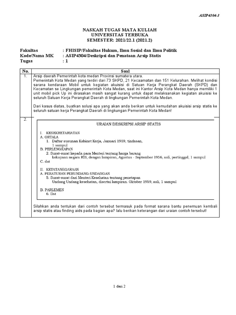 Soal Asip4304 tmk1 3 | PDF