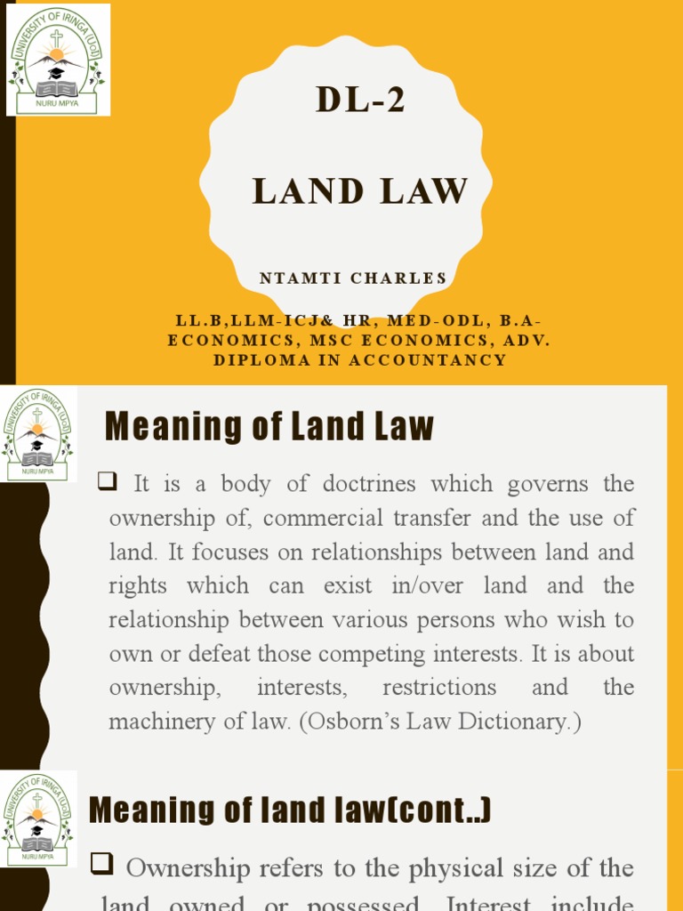 Land Law-Dl2 | PDF | Common Law | Equity (Law)