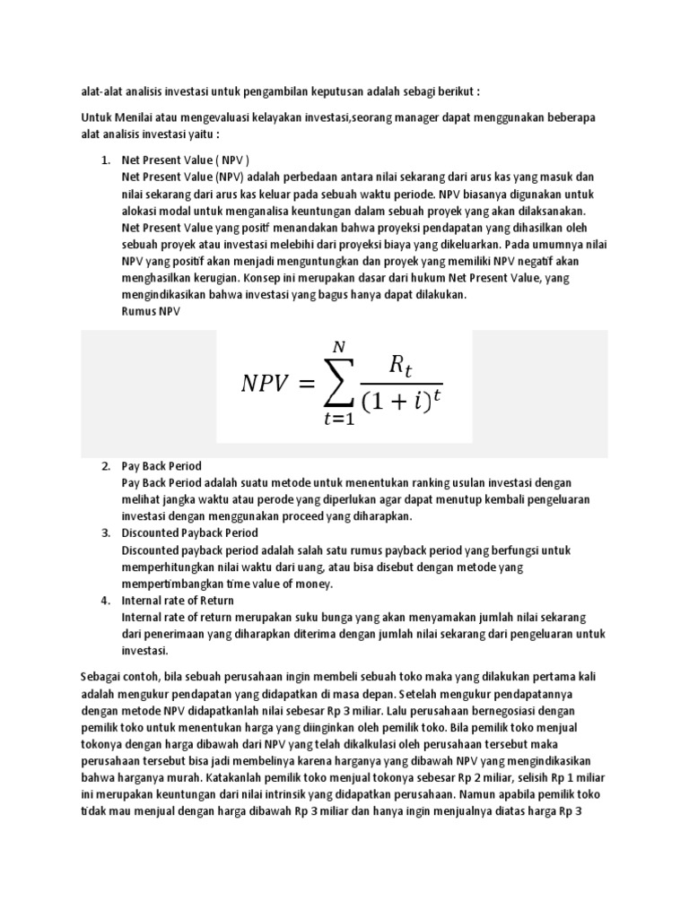 Rumus Discounted Payback Period | PDF
