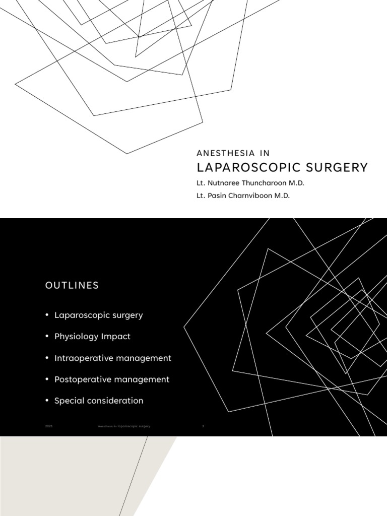 Anesthesia Techniques for Laparoscopy | PDF | Anesthesia | Analgesic