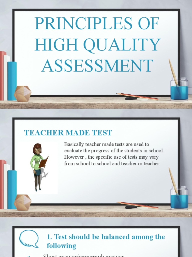 PRINCIPLES OF HIGH QUALITY ASSESSMENT | PDF | Educational Assessment ...